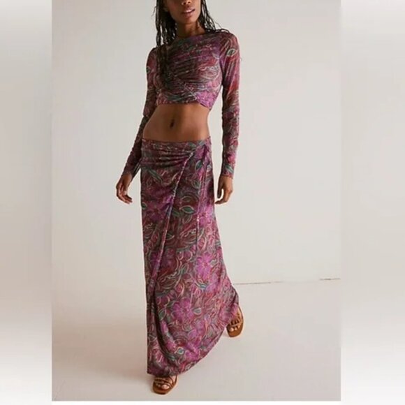 Free People | Skirts | Free People Supernova Set Two Piece Skirt Crop ...